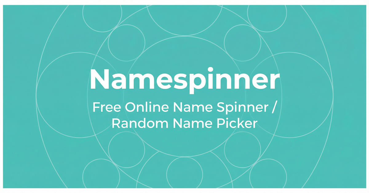 Free Online Name Spinner / Random Name Picker